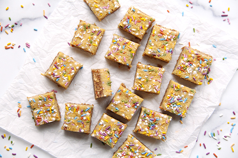 No Bake Whole Food Birthday Cake Bars