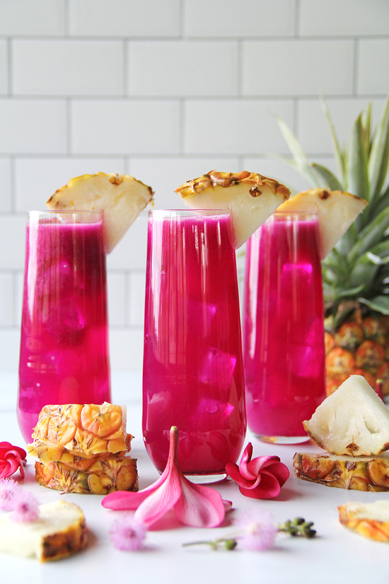 Pink Dragonfruit Pineapple Rum Fizz