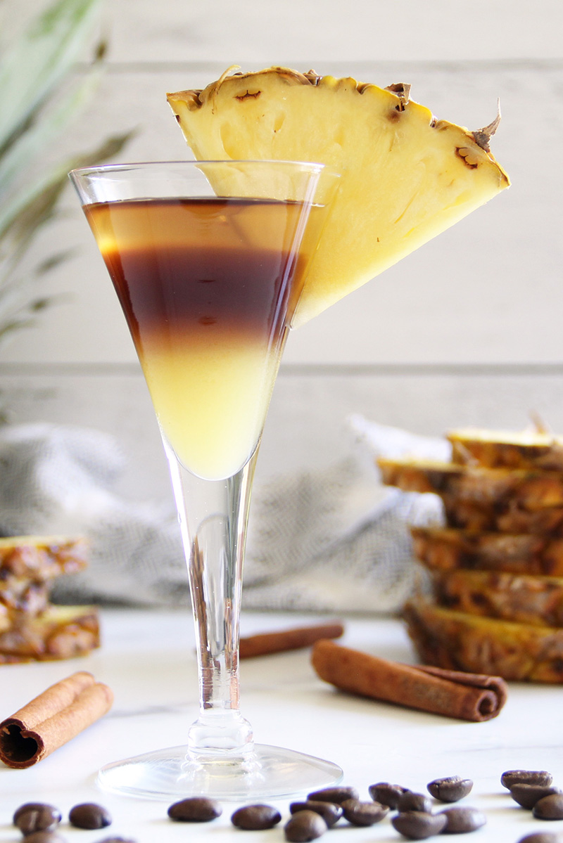 Three-Layer Pineapple Express Rum Cocktail