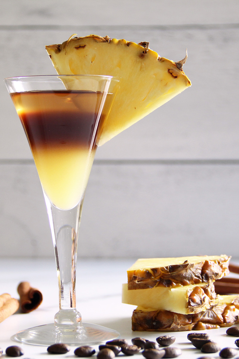 Three-Layer Pineapple Express Rum Cocktail