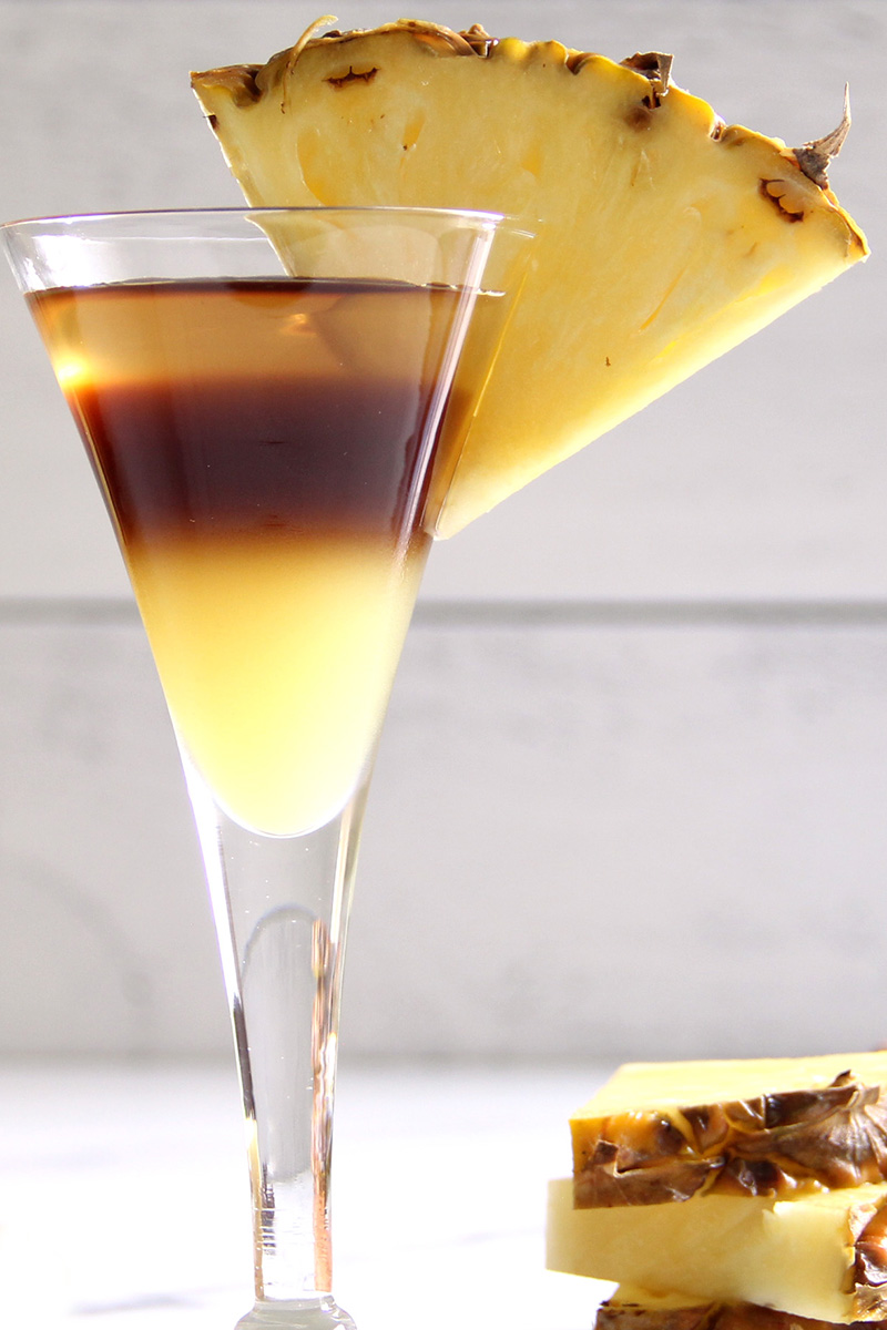 Three-Layer Pineapple Express Rum Cocktail