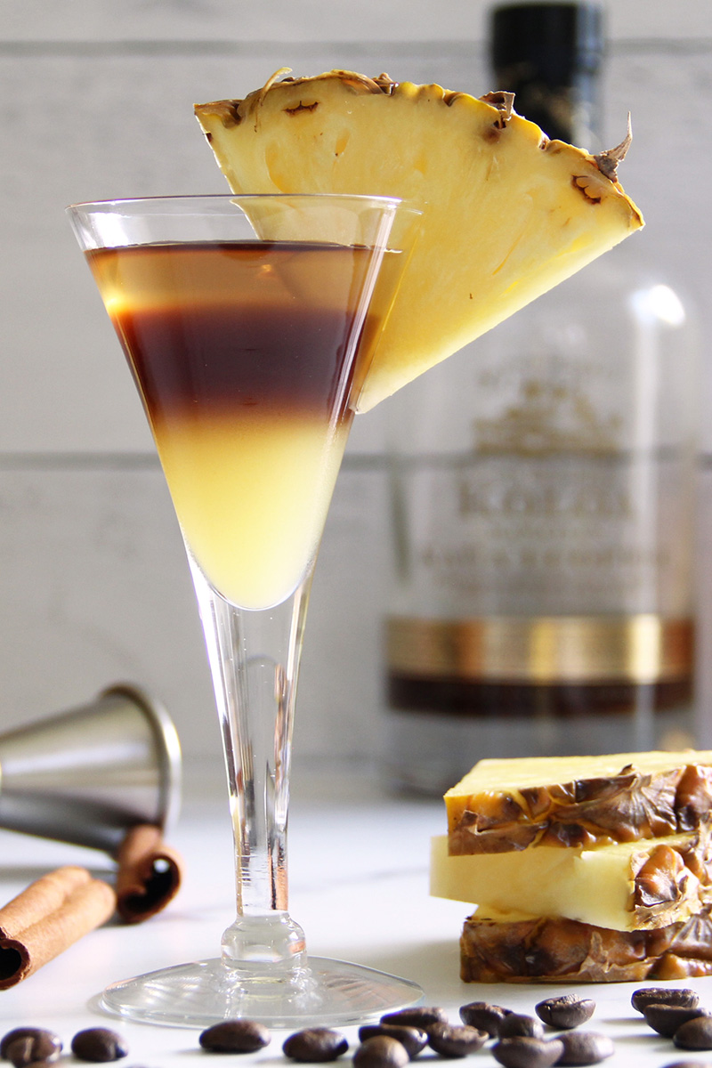 Three-Layer Pineapple Express Rum Cocktail