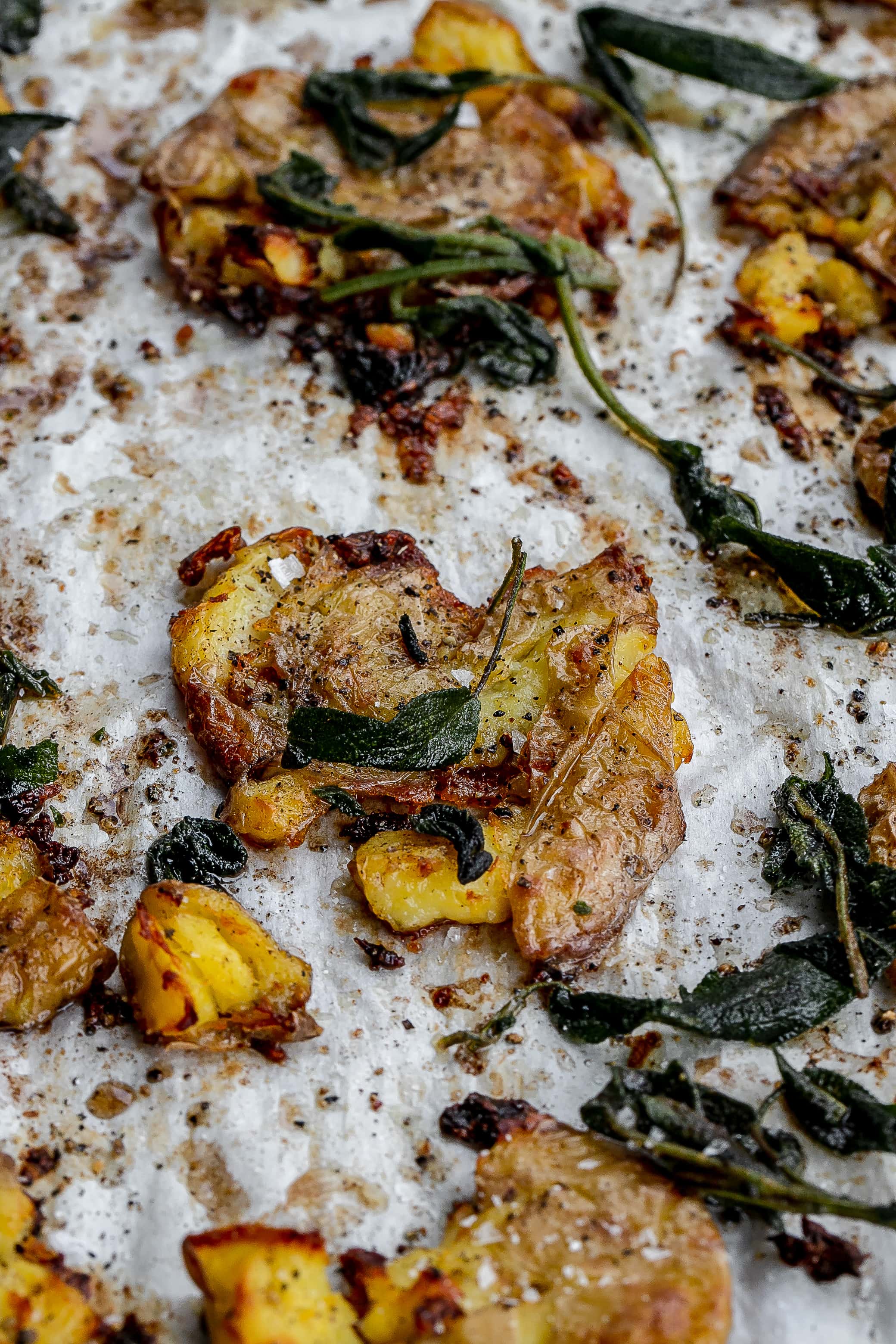 Smashed Sage Potatoes with Brown Butter