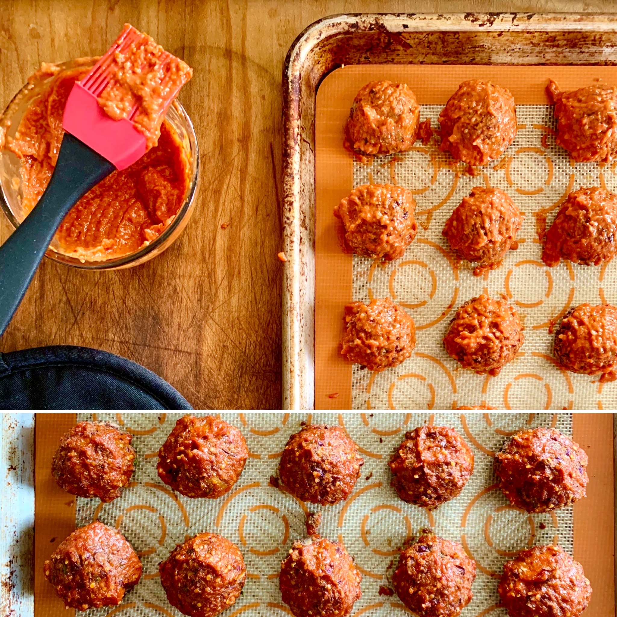 Spiced No-Meatballs with Harissa Ketchup