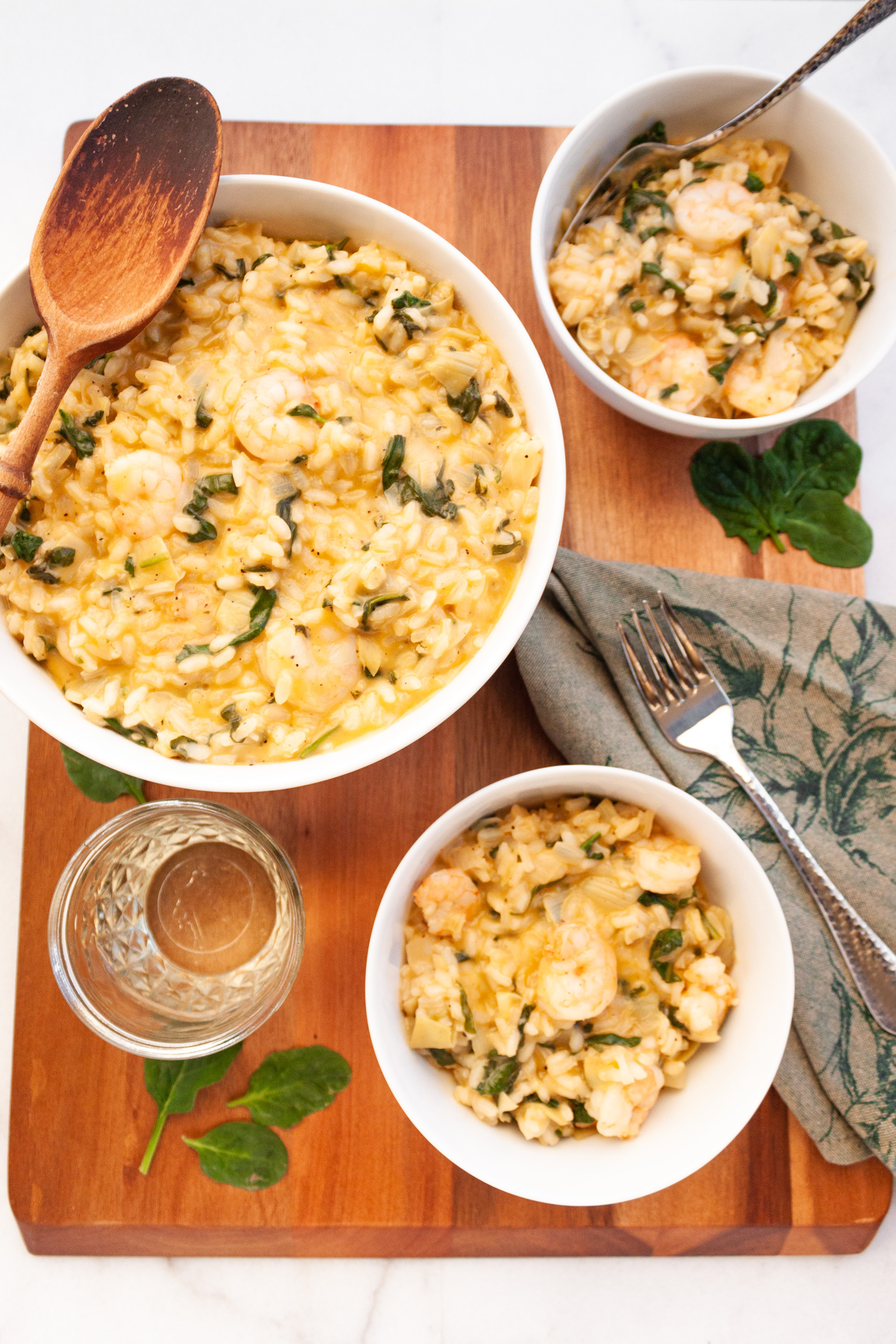 Spinach Artichoke Shrimp Risotto