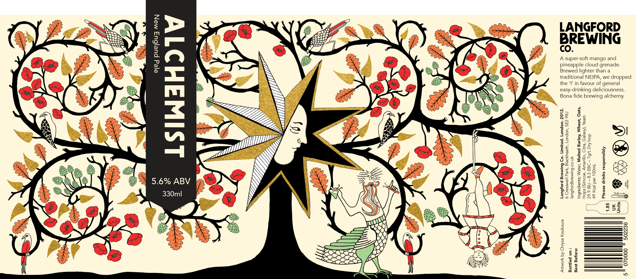 Modern graphic design and illustration for Langford Brewery