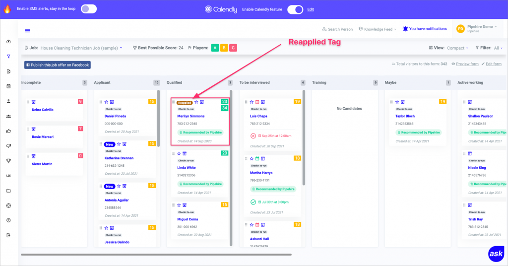 🧐 Identify Applicants Who Are Reapplying For The Same Position Again.