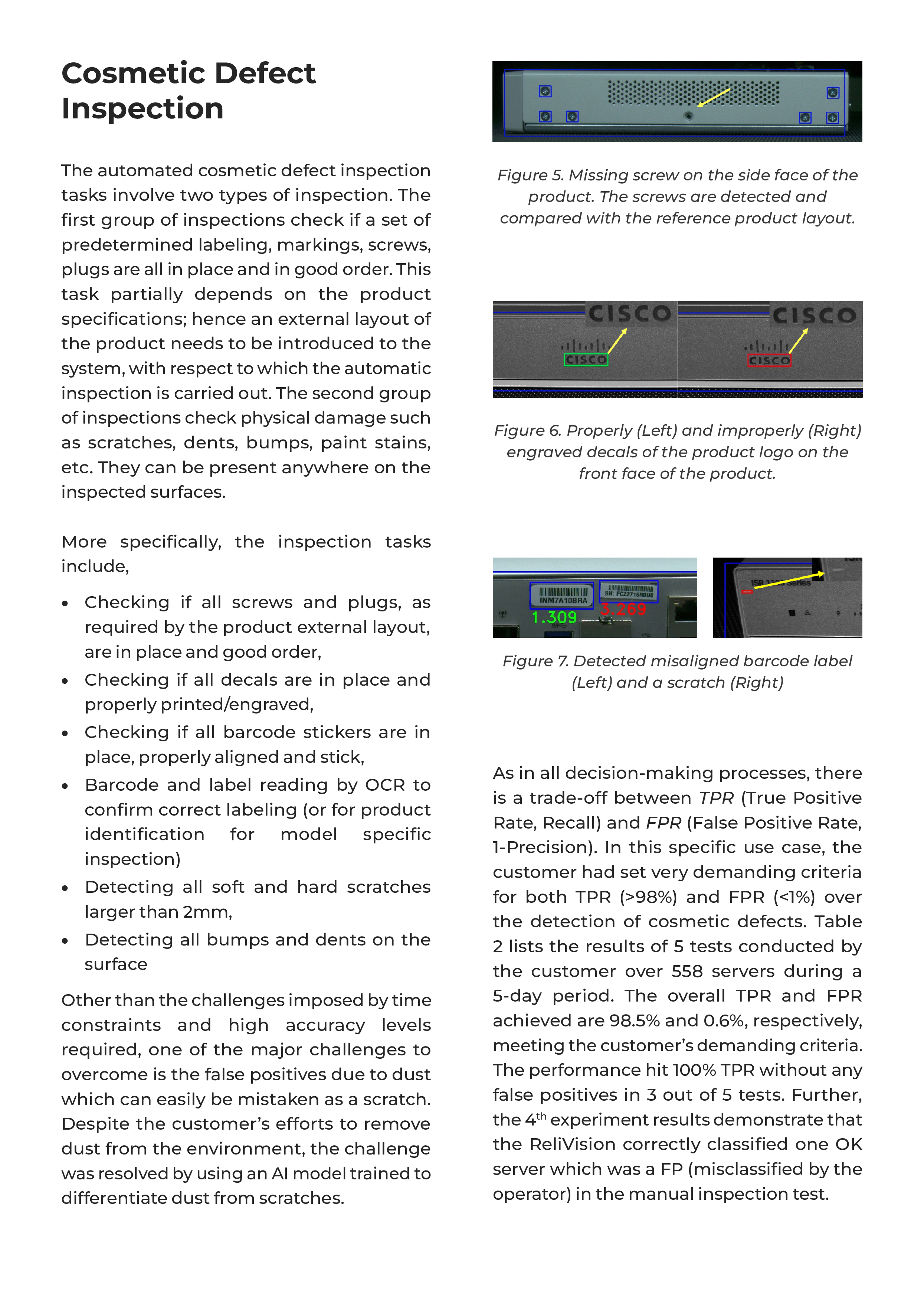 Automated Inspection Of Product Configurations And Cosmetic Defects With AI
