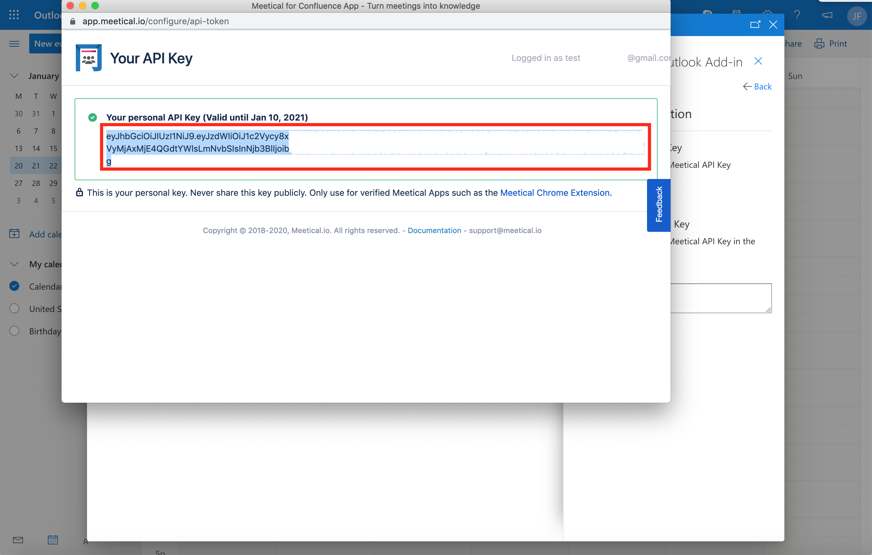 Setup - Outlook Calendar Add-in