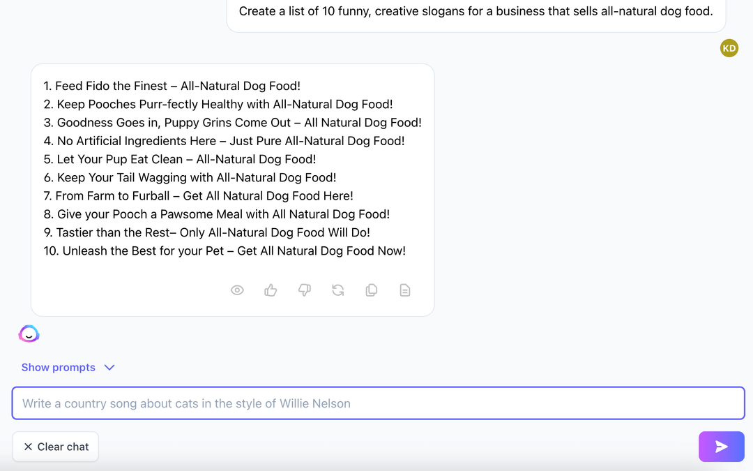 Slogan Generator: Powered by AI Chat