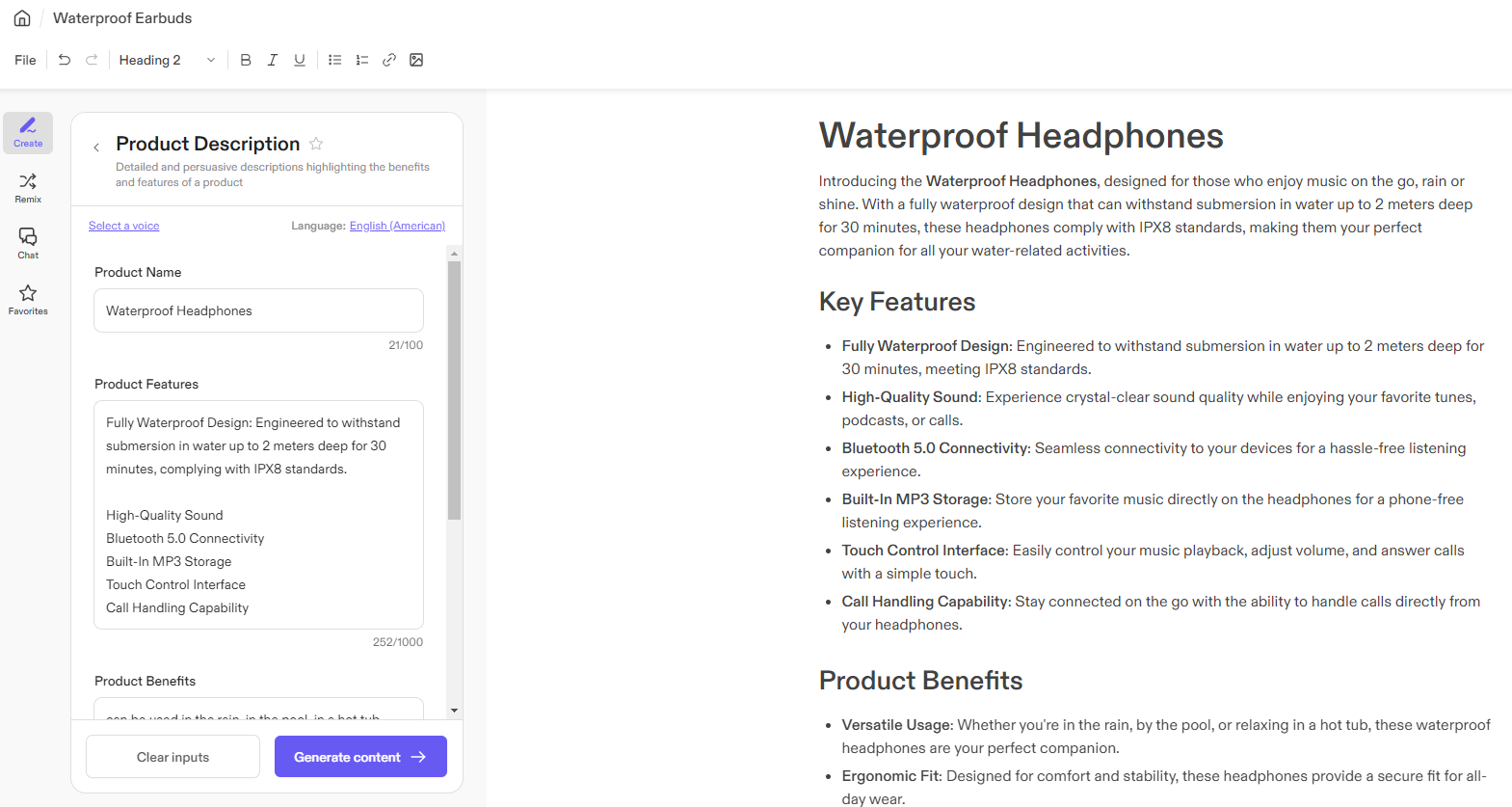 Product Description Generator: Powered by AI
