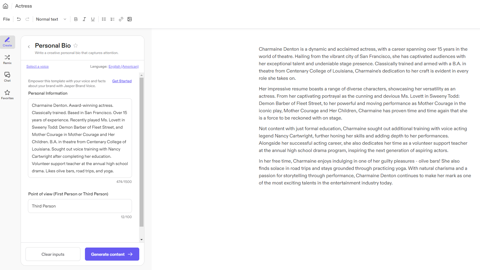 Professional Bio Generator: Powered by AI
