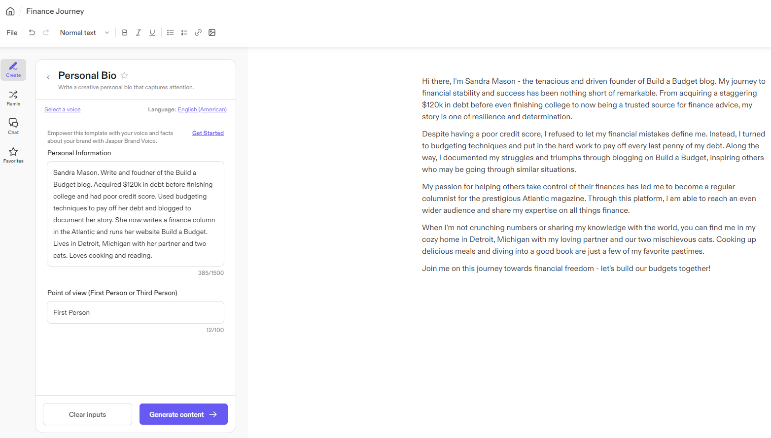 Professional Bio Generator: Powered by AI