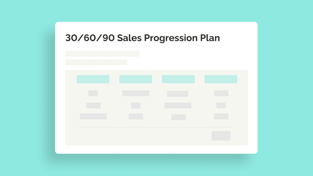 30/60/90 Sales Progression Plan