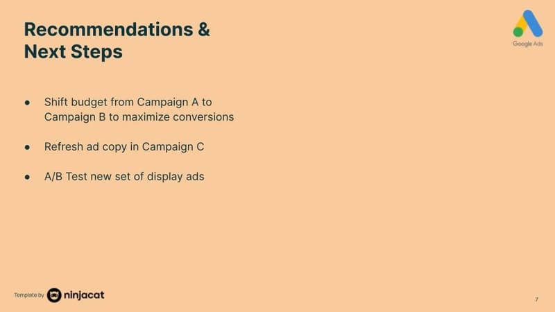 Google Ads Report Template | Free Slide Template Download