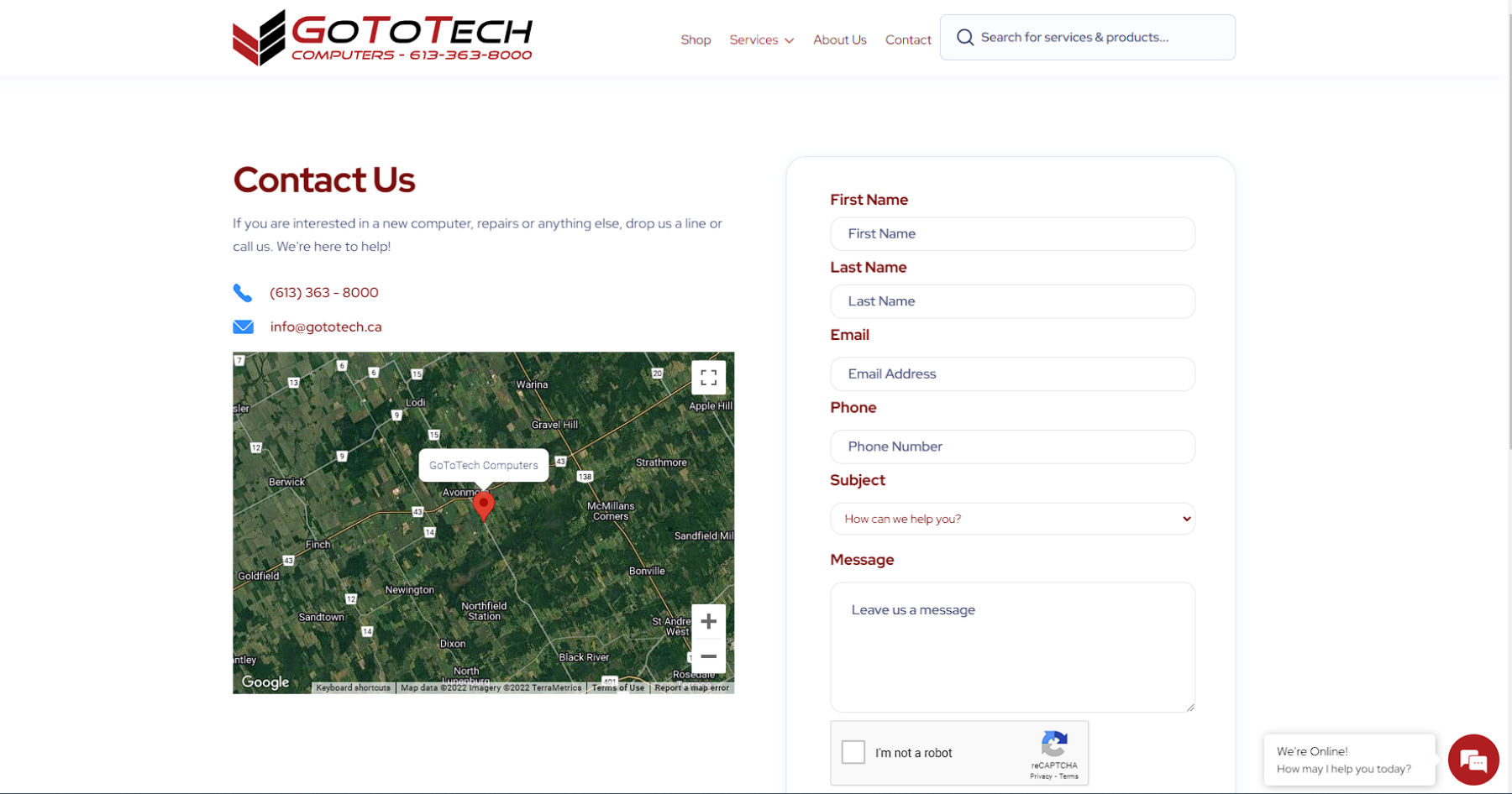 Contact - GoToTech - Computer Store in North Stormont