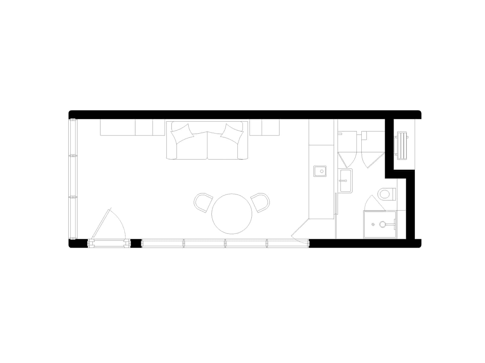 Haus mOne | 400 sf | 1 Bedroom, 1 Bathroom, Kitchen