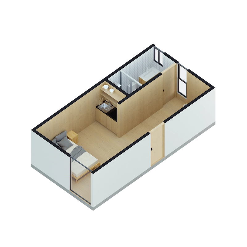 MStudio | 273 sf | Studio, 1 Bathroom, Kitchen