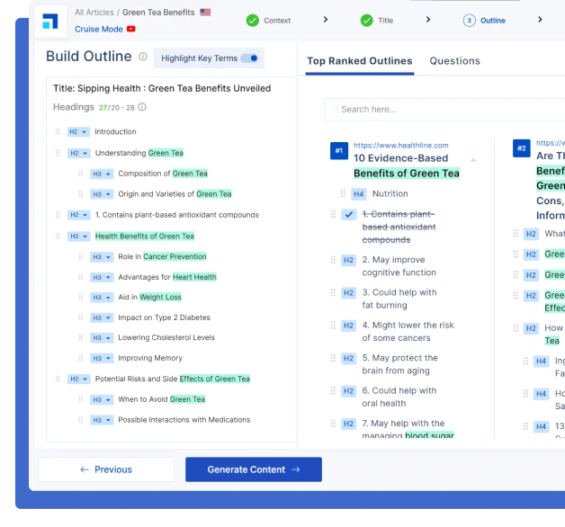 Generate Content Brief | Scalenut's In-depth SEO Reports