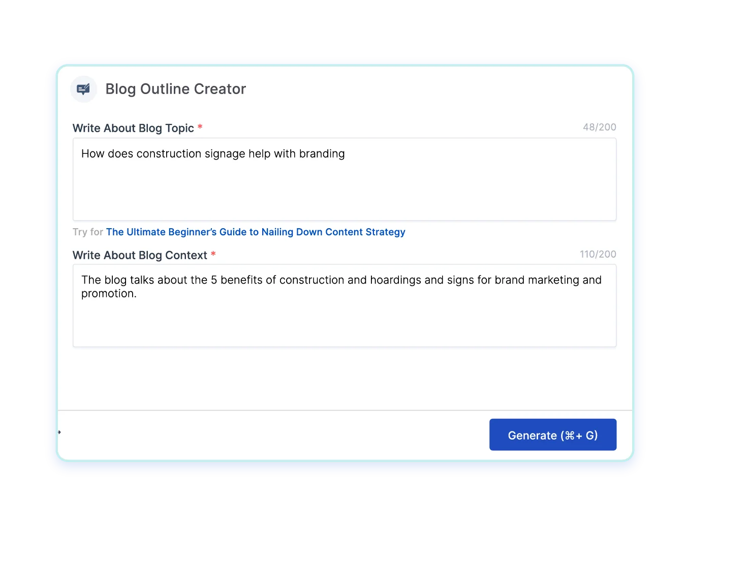 Free Blog Outline Generator | Scalenut