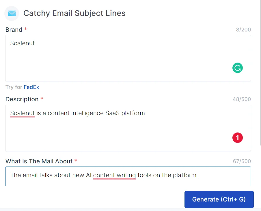 Generate subject lines with AI that get your emails opened