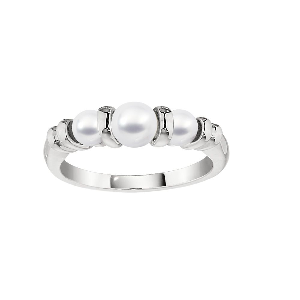 Three Stone Akoya Cultured Pearl Ring | Jabel