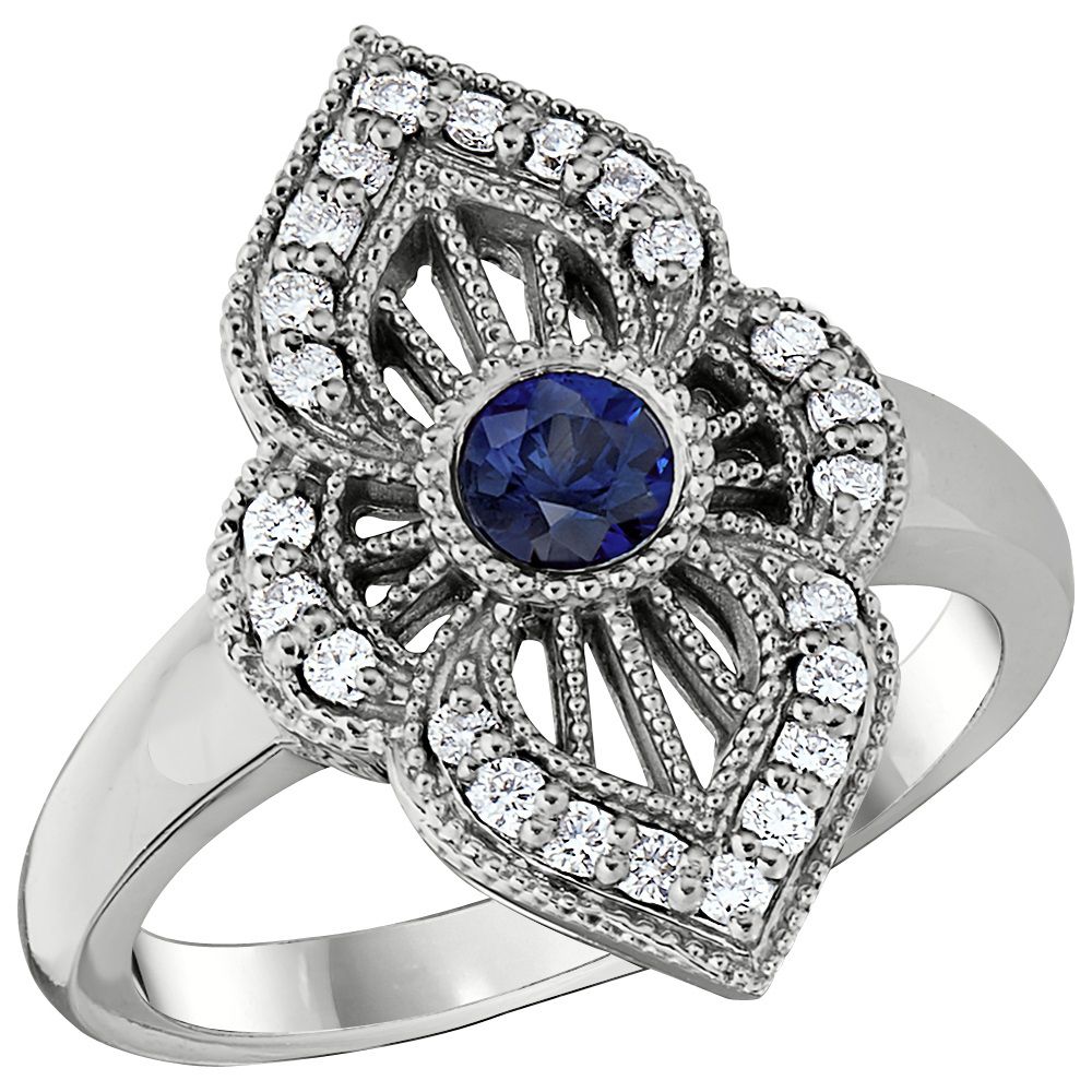 Round Gemstone and Diamond Ring | Jabel