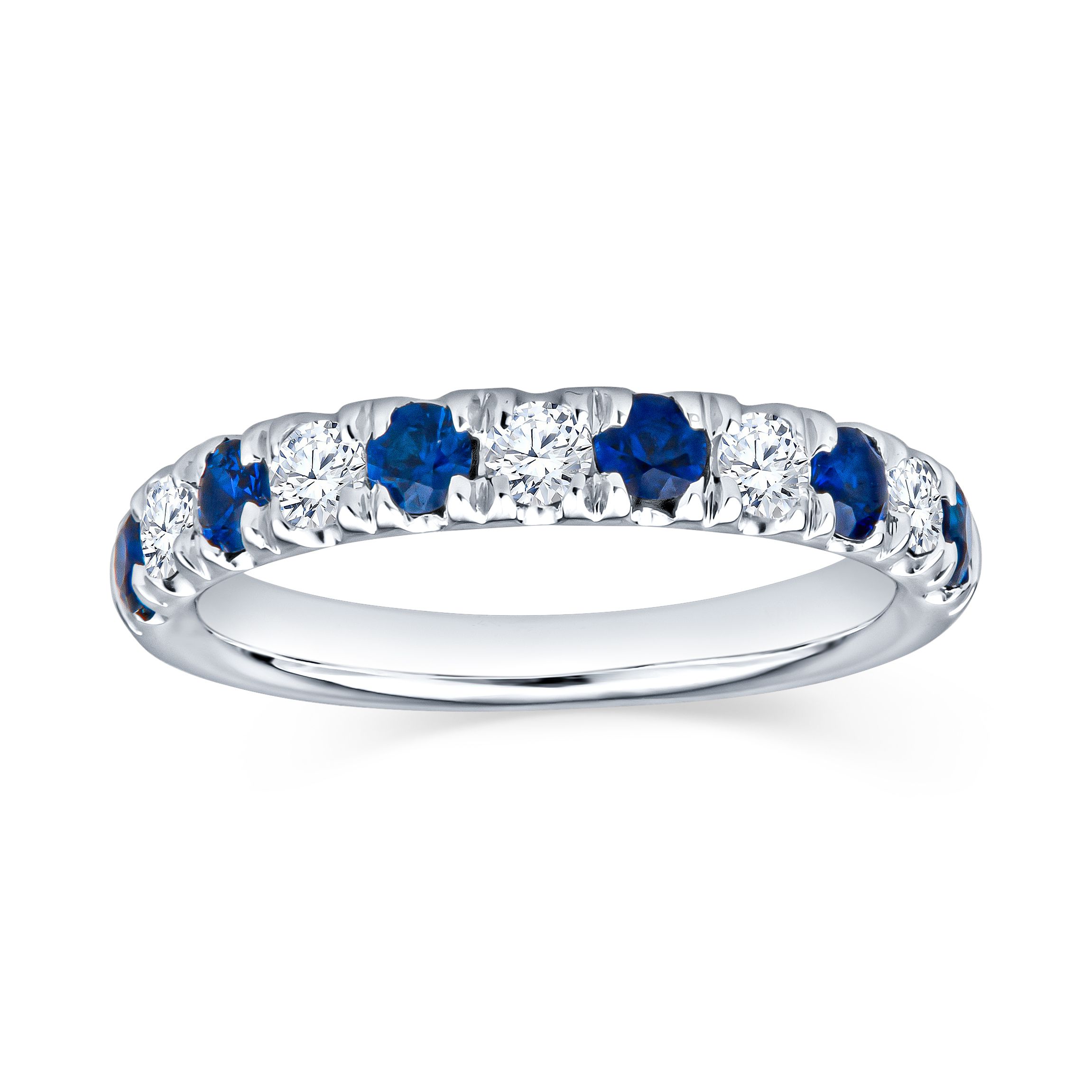 Classic Round Gemstone and Diamond Band | Jabel