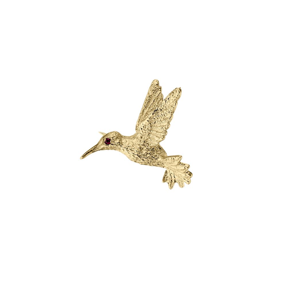 Ruby Hummingbird Brooch | Jabel