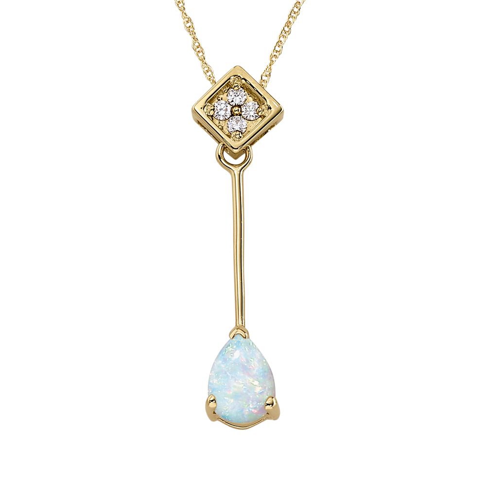 Pear Shape Gemstone and Diamond Pendant | Jabel