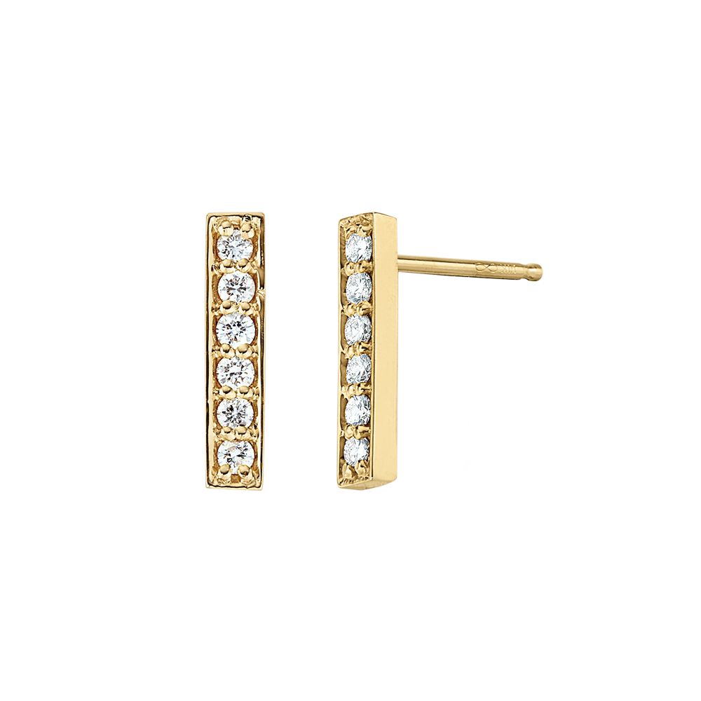 Diamond Bar Earrings | Jabel
