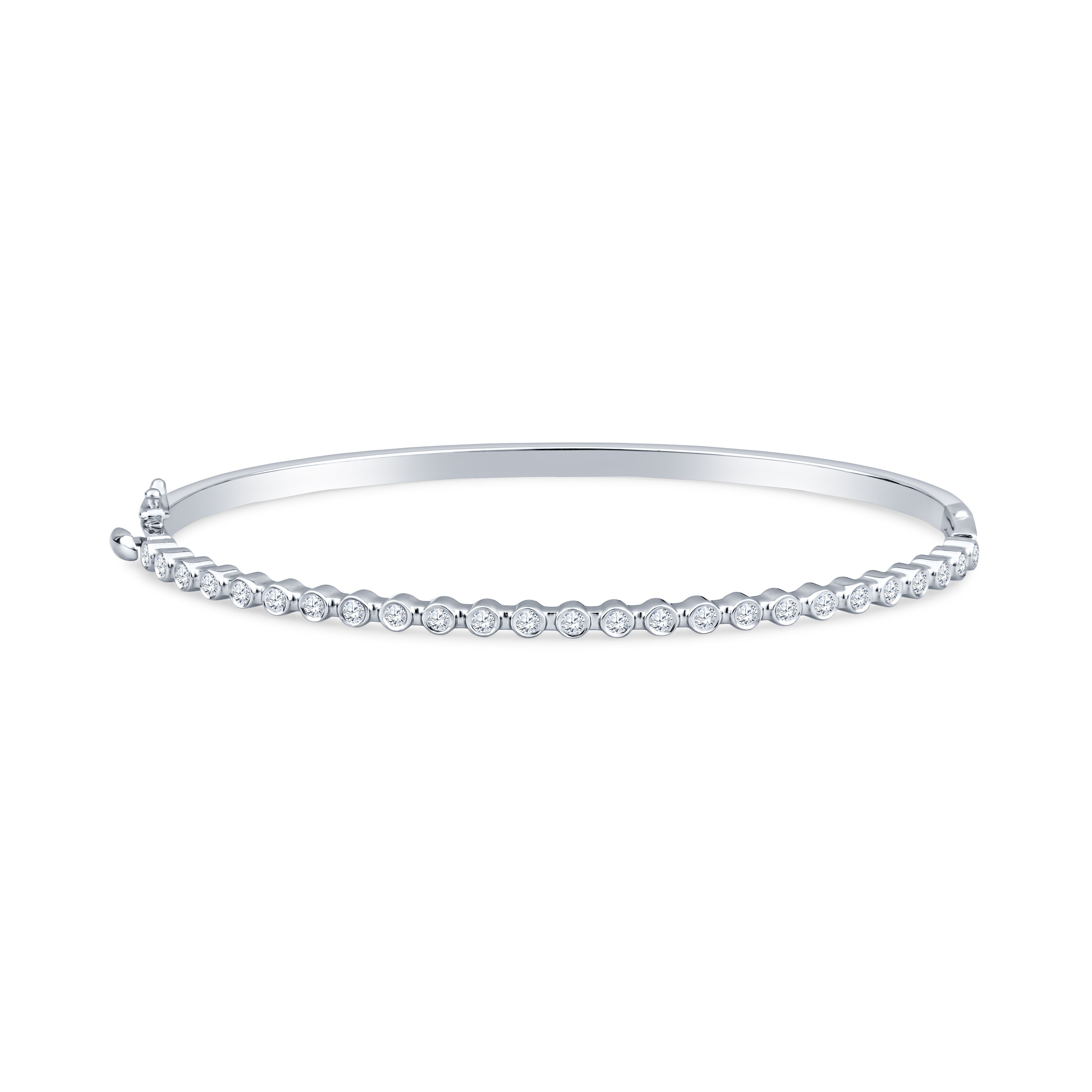 Round Bezel Diamond Bangle | Jabel
