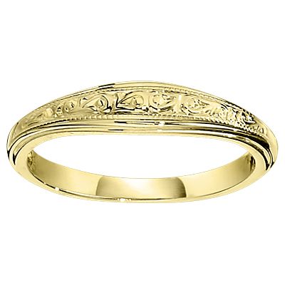 Vintage Style Engraved Gold Wedding Band | Jabel