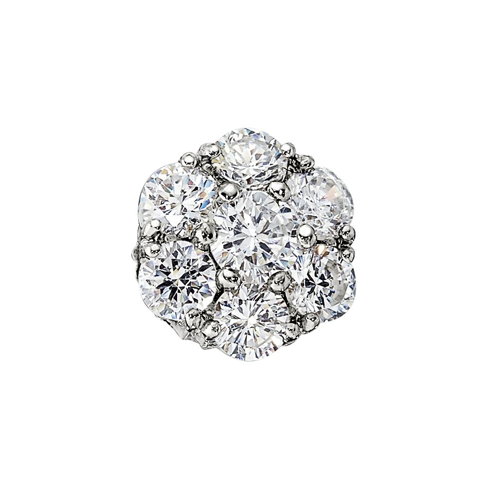 Round Diamond Cluster Slide For Omega Necklace | Jabel