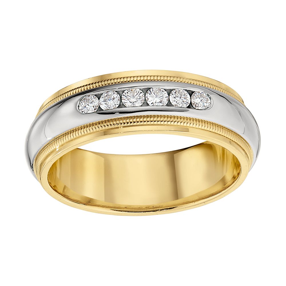 Two Tone Diamond Channel Couples Ring | Jabel