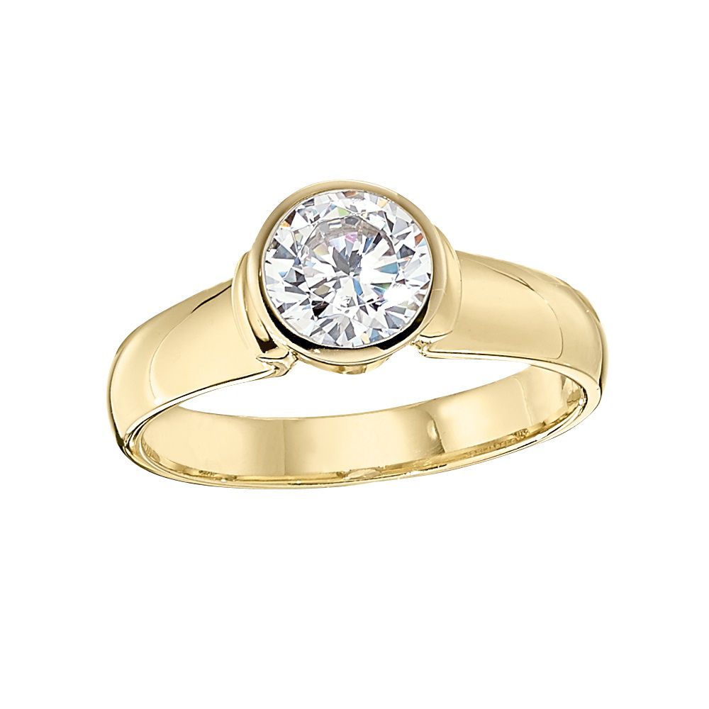 Bezel Solitaire Diamond Engagement Ring Setting | Jabel