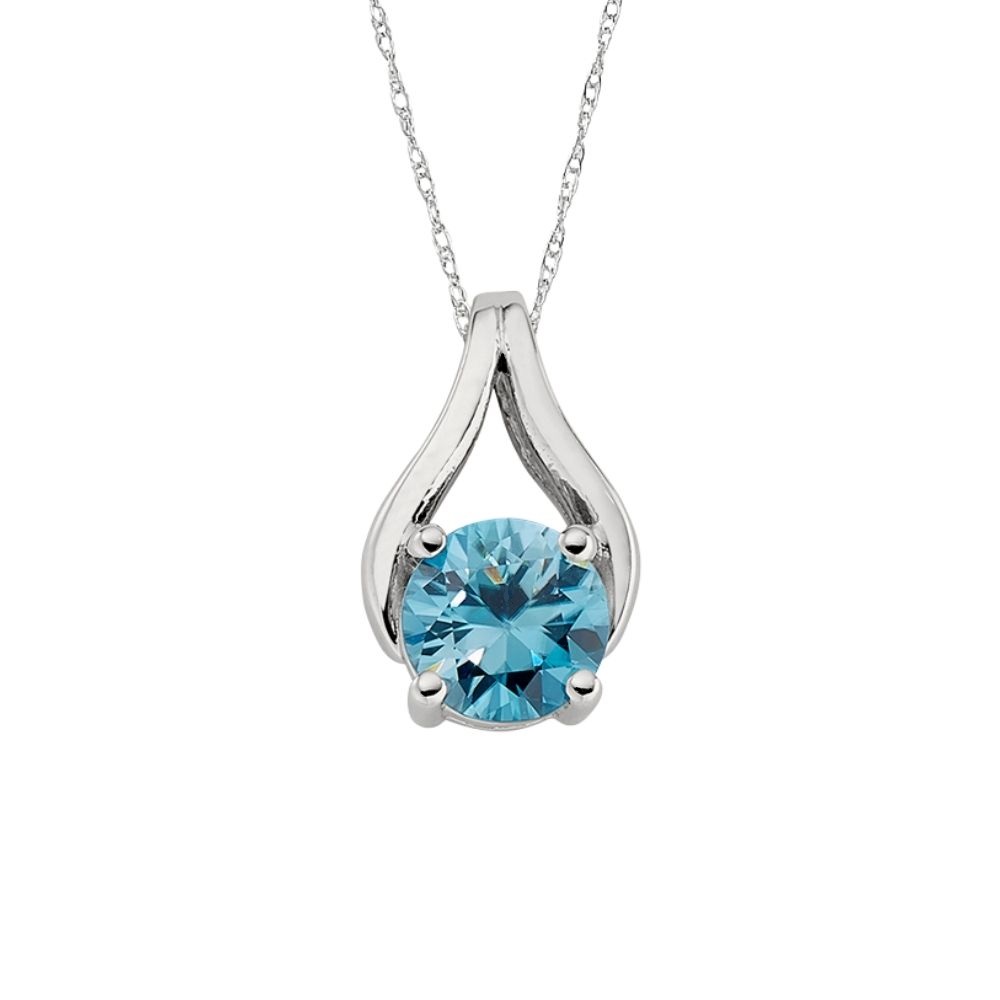 Round Gemstone Wishbone Pendant | Jabel