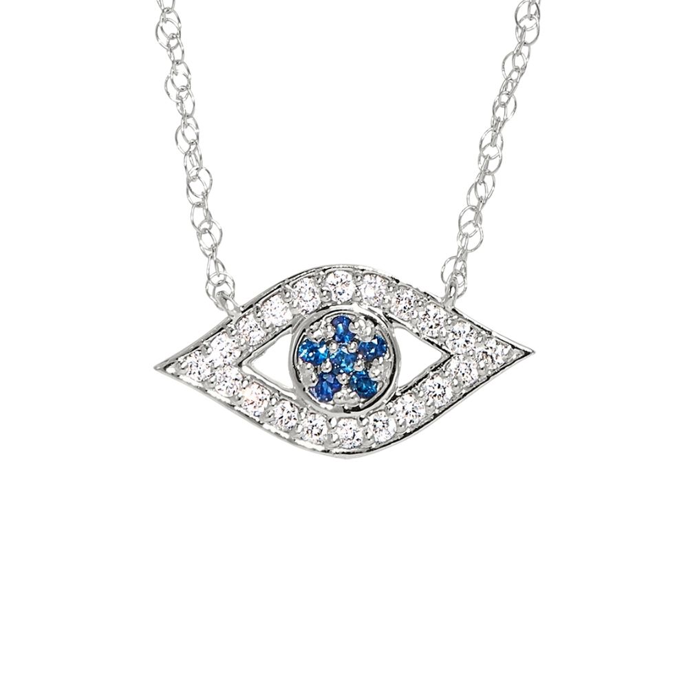 Evil Eye Gemstone and Diamond Necklace | Jabel