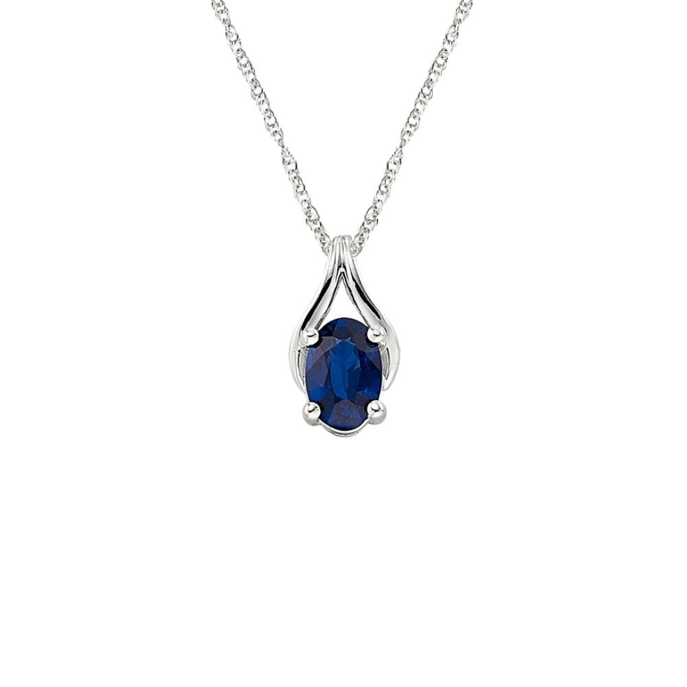 Oval Gemstone Wishbone Pendant | Jabel