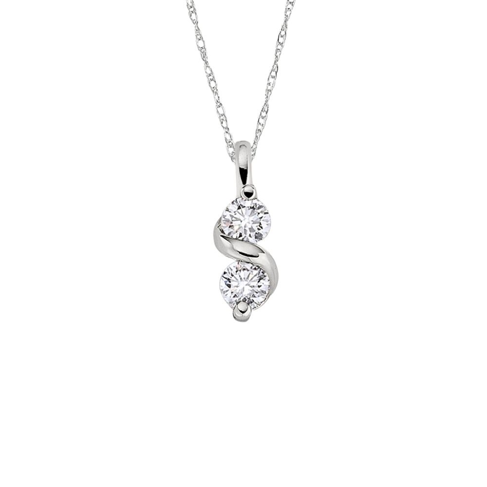 Two Stone Diamond S Pendant | Jabel