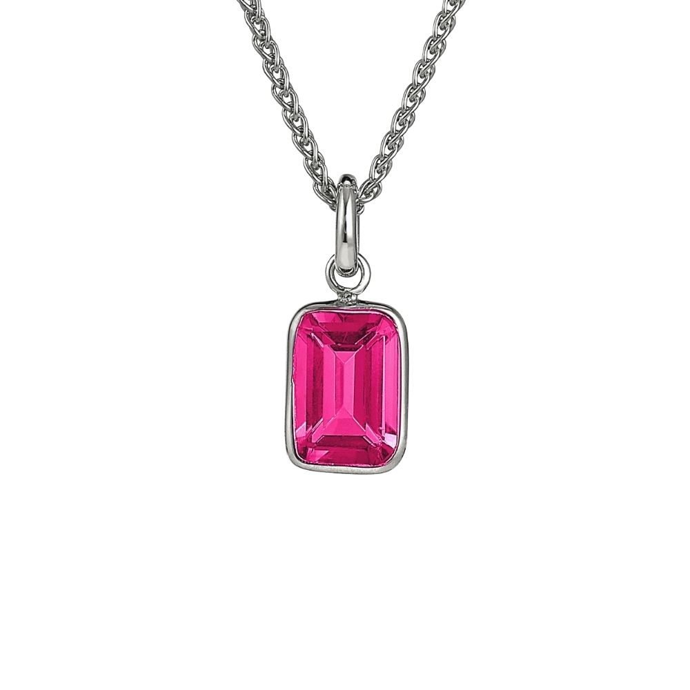 Emerald Cut Gemstone Wire Wrapped Pendant | Jabel