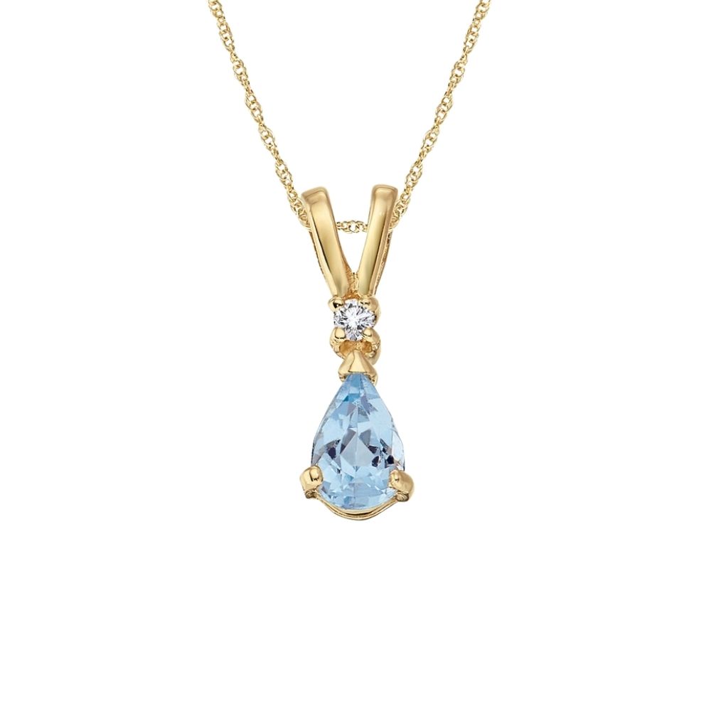 Classic Pear Shape Gemstone and Diamond Pendant | Jabel