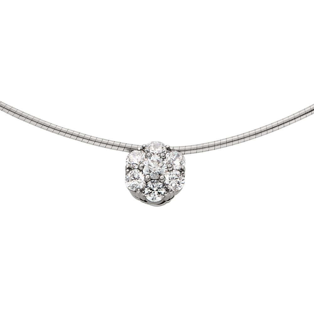 Die Struck Round Diamond Cluster Pendant | Jabel