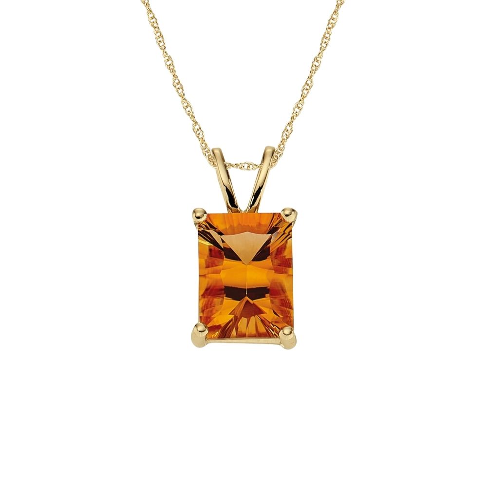 Emerald Concave Cut Gemstone Pendant | Jabel