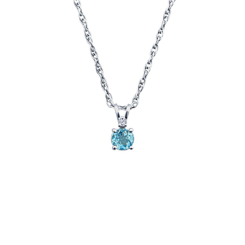 Classic Round Gemstone and Diamond Pendant | Jabel