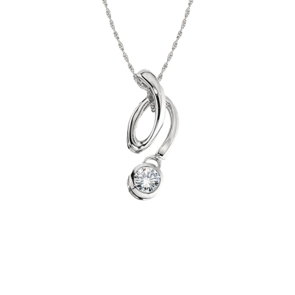 Free Form Bezel Round Diamond Pendant | Jabel