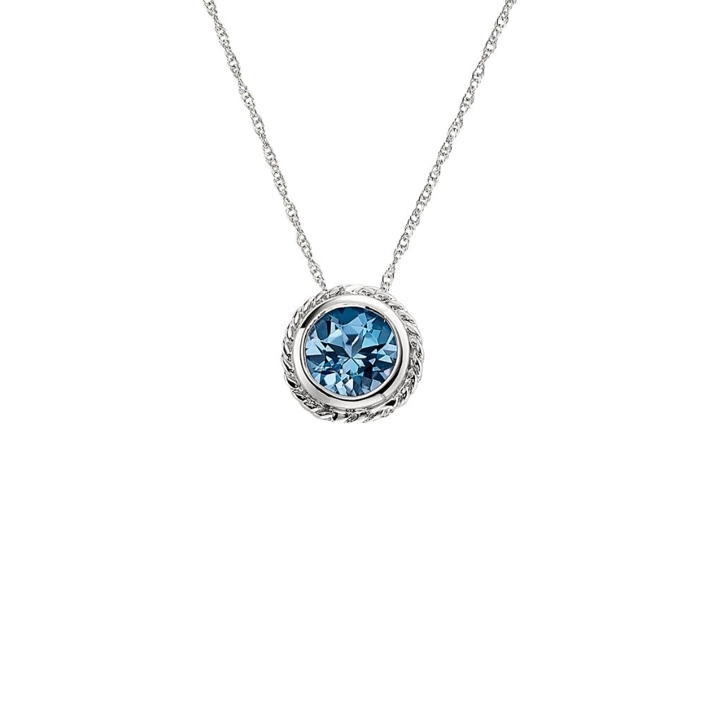 Round Gemstone Bezel Pendant | Jabel