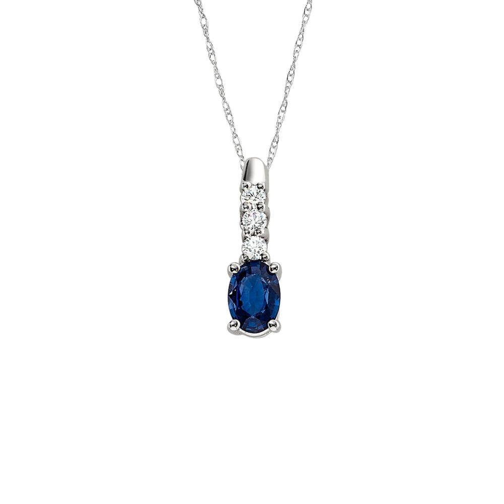 Oval Gemstone and Diamond Pendant | Jabel
