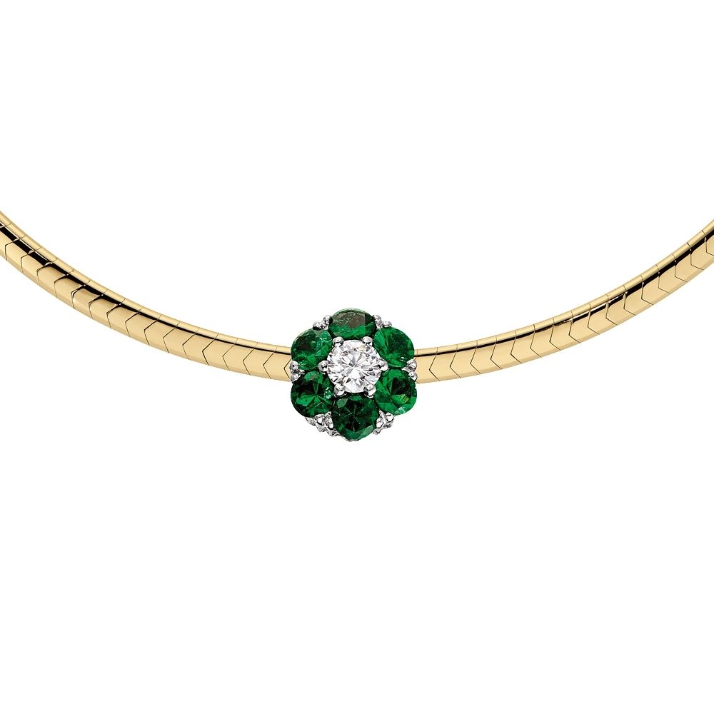 Round Diamond Cluster Slide For Omega Necklace | Jabel