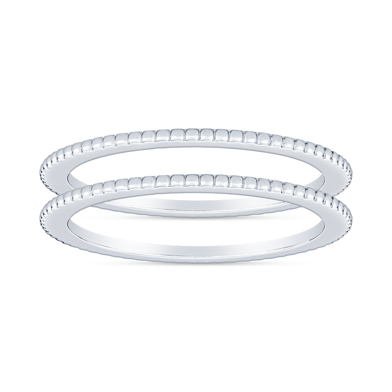 Stackable Narrow Set Millgrain Gold Band Ring Guards | Jabel